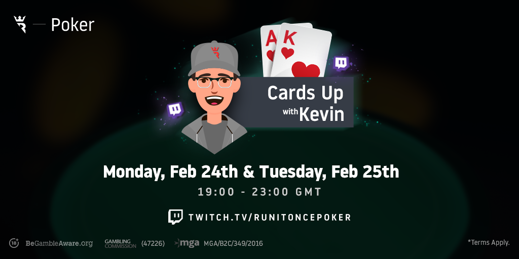 Cards Up With Kevin | Promotions | Run It Once Poker