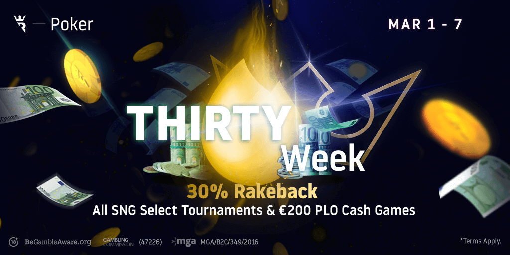 Thirty Week | Promotions | Run It Once Poker